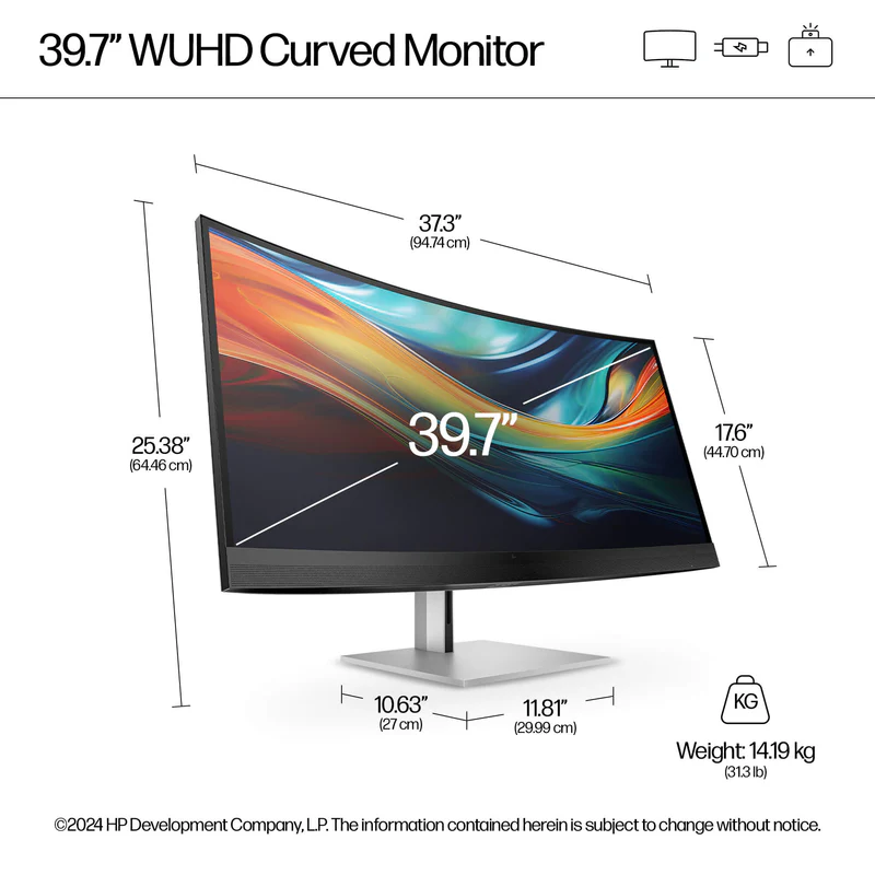 HP 740pm Curved Docking Display 40" WUHD 5120x2160 a60Hz 21 9 IPS 350 ...